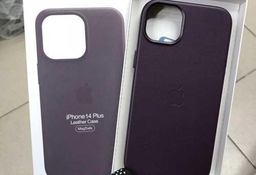 Чехол на iPhone 14 Plus Leather Case фиолетовый