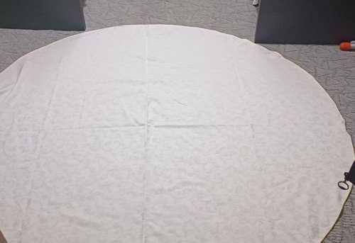 Скатерть круглая Жаккард белая 192 диаметр