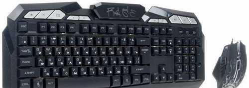 Клавиатура+мышь проводная dexp Rage Black USB