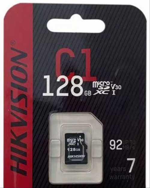 Карта памяти 128Gb microSD, Hikvision, Class 10