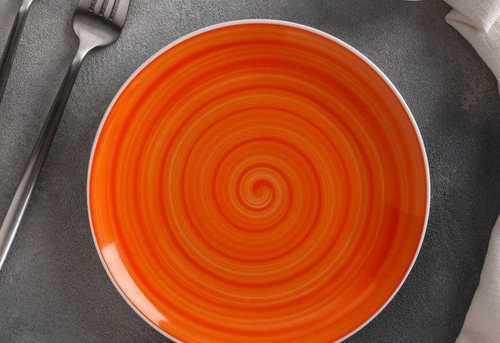 Тарелка фарфоровая Infinity, d17,5 см, оранжевая