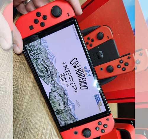 Новая Чипованная nintendo switch oled Mario Red