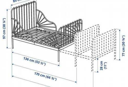 Раздвижная кровать IKEA с матрасом