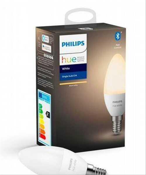 Свечка Philips Hue 5.5W B39 EU с цоколем E14 белая