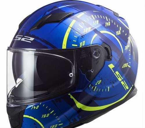 Мотошлем интеграл LS2 FF320 Tach gloss blue hi-vis