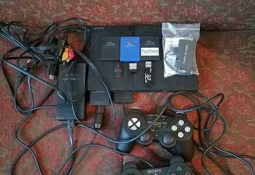 Sony ps2 чипованная отл.сост.полный комплект