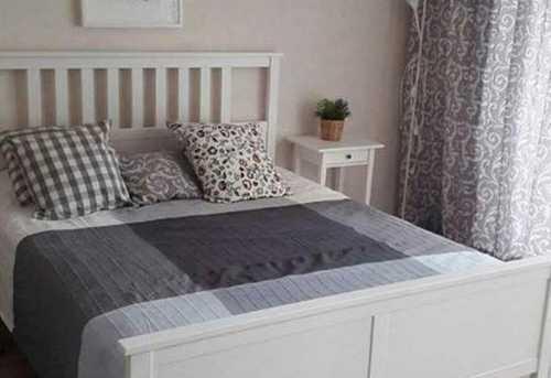 Кровать двухспальная IKEA хэмнес 160 на 200 белая