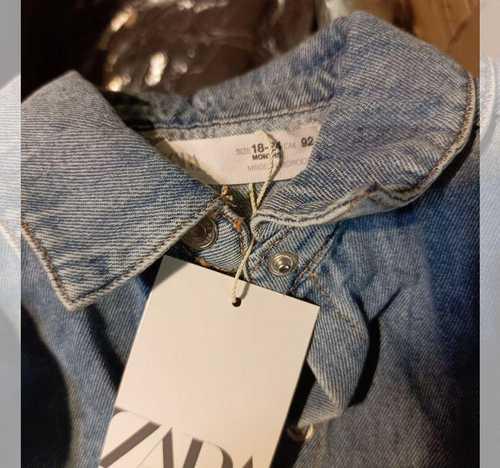 Платье джинсовое zara новое 18-24 мес, 92 см