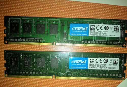 Оперативная память 2GB DDR3L-1600 udimm 1.35V CL11