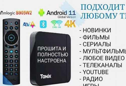 Smart tv приставка Tanix W2 4К Android 11 новая