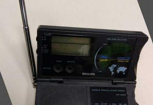 Винтажный AM/FM радиоприемники Philips с часами