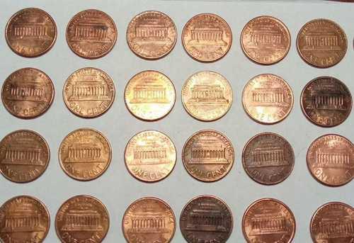 Разменные монеты США по 1 центу и 1 дайму