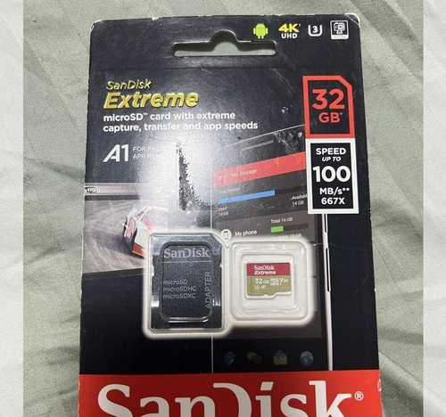 Карта памяти SanDisk Extreme microsdhc 32 гб