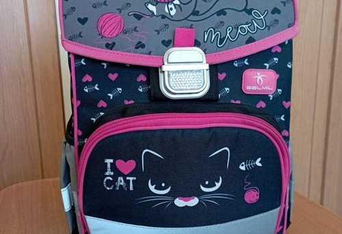 Школьный ранец-рюкзак BelMil Click "CAT" с пеналом