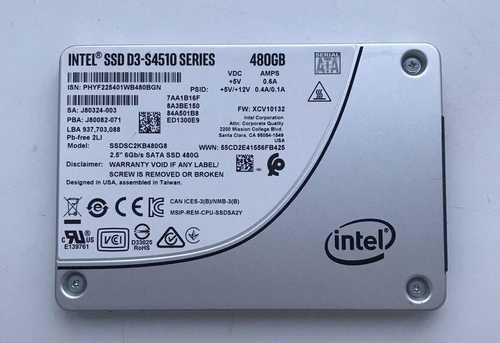 Ssd накопитель 480Gb intel D3-4510