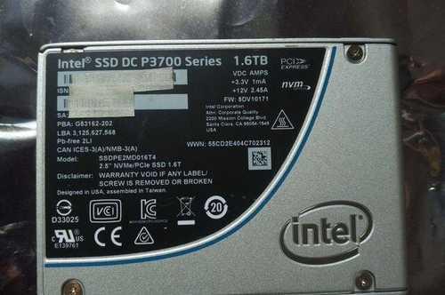 SSD NVMe 1.6TB Intel DC P3700