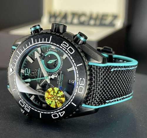Стильные черные часы Оmega Emirates Tiffany