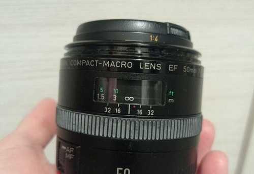 Объектив canon compact macro lens ef 50 mm 1:2.5