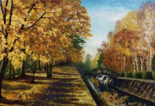 Картина маслом "Осень, в парке"
