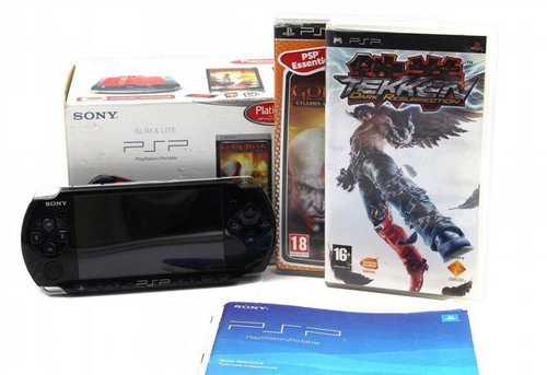 Sony PSP 3008 Slim 32 Gb Black В коробке + 2 игры