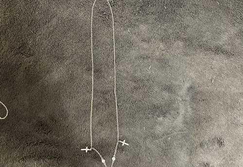 Серебренная цепочка с подвесками в виде крестиков