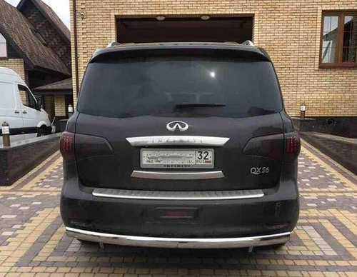 Защита заднего бампера овал Infinity QX80 2014г