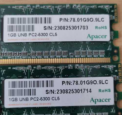 Оперативная память DDR2 1Gb Apacer