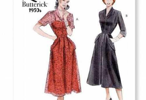 Выкройка винтажного платья 1950-х Butterick