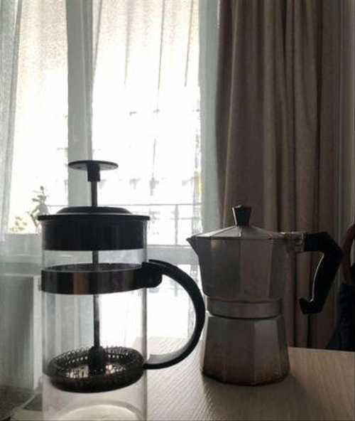 Кофеварка гейзерная и заварочный чайник