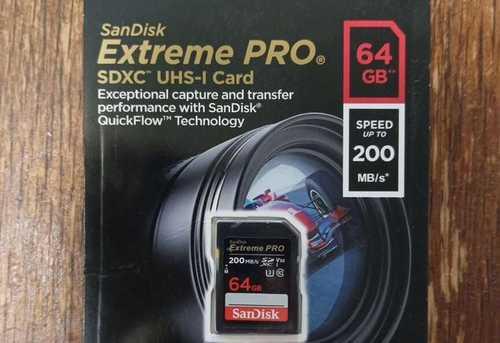 Карта памяти SanDisk Extreme Pro sdxc UHS-1 64 GB