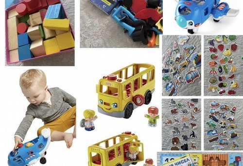 Fisher price автобус, самолет, развивашки