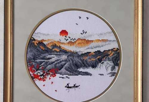 Картина вышивка крестом "Осенний пейзаж"