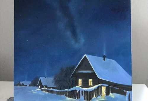 Картина Зима. Деревня