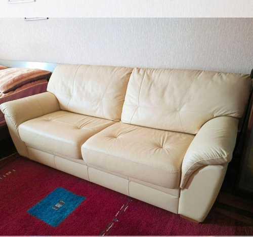 Кожаный диван IKEA бьербу