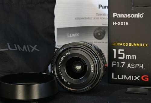 Panasonic Lumix leica DG summilux 15 1.7