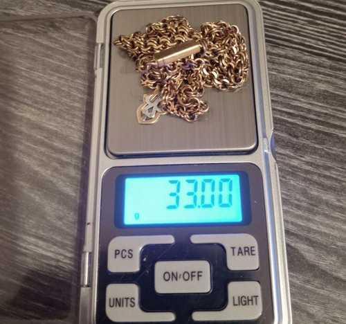 Цепочка золотая мужская с крестиком 585 пробы