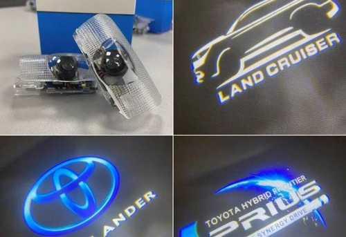 Лазерная проекция дверей с логотипом Toyota