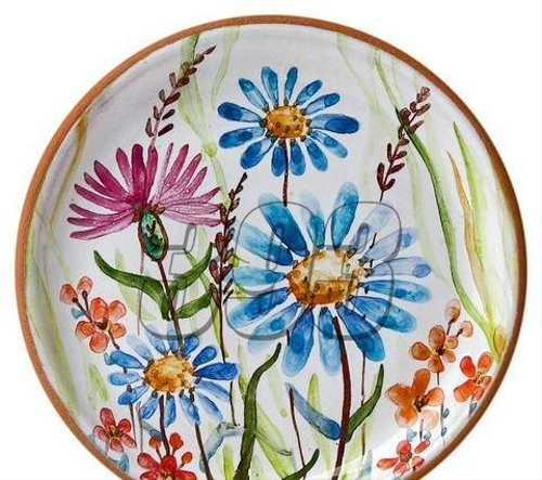 Тарелка глиняная Луговые цветы (малая) (37872)