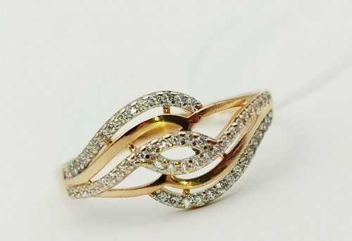 Золотое кольцо с фианитами 19.5 размер