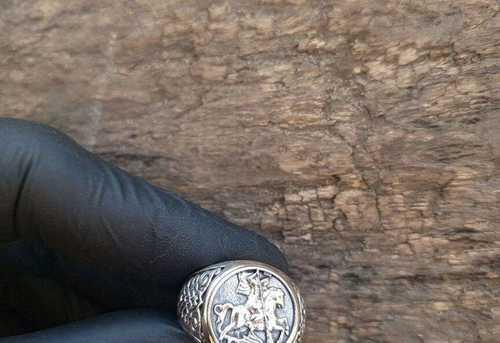 Мужское серебряное кольцо со святым
