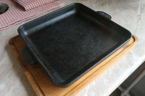 Чугунндая сковорода-гриль Бризолль, 18x18 см