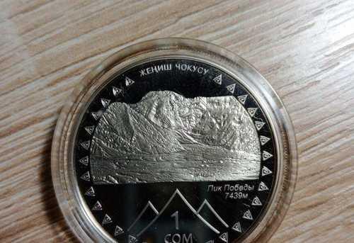 Монета юбилейная 1 сом 2011 Киргизия Жениш Чокусу