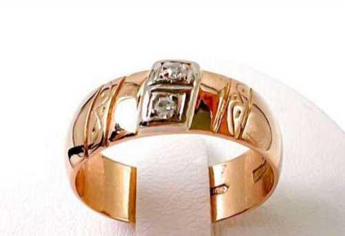 Золотое кольцо с бриллиантом СССР 583 проба