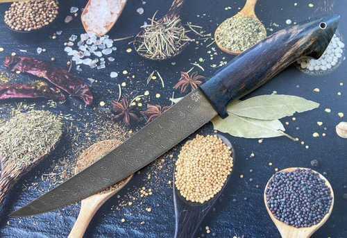Нож филейный "Кижуч средний", клинок Дамасская ста