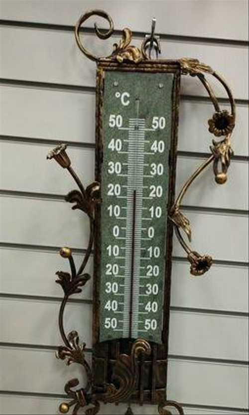 Термометр фасадный кованый большой Лето