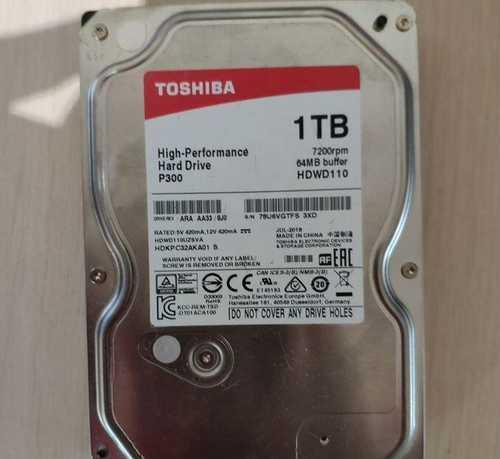Жесткий диск Toshiba P300 hdwd110uzsva, 1тб, HDD