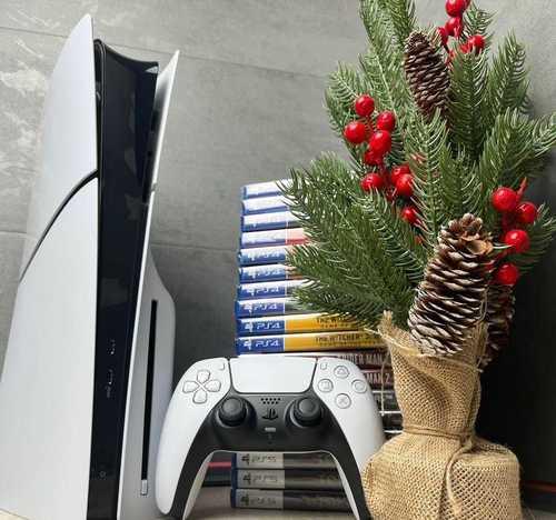 Sony playstation 5 Slim с дисководом   2 джойстика