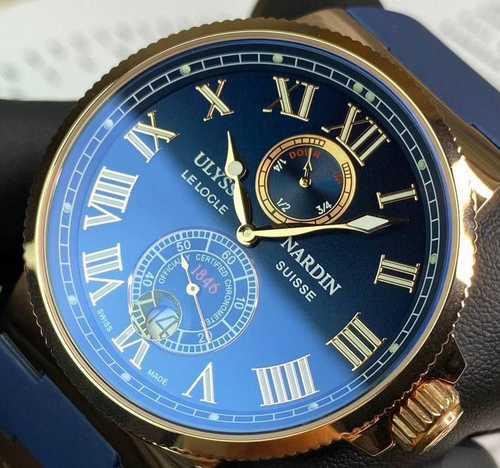 Часы новые мужские Ulysse Nardin Blue Gold #311