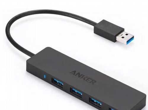 USB-хаб Anker, Ultra-Slim 4-Port USB 3.0, Черный Н