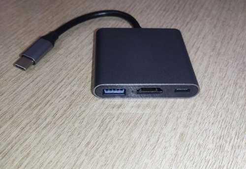 Usb хаб type c на hdmi, usb3.0, usb type c